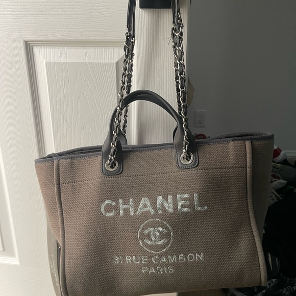CHANEL | Bags | Authentic Chanel Deauville Tote In Gray | Poshmark